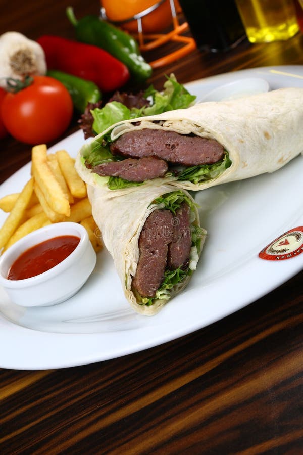 Traditional Turkish Durum, Wrap Stock Image - Image of kafta, lunch ...