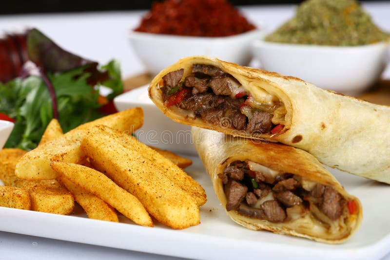 Traditional Turkish Durum, Wrap Stock Photo - Image of kebab, diet ...