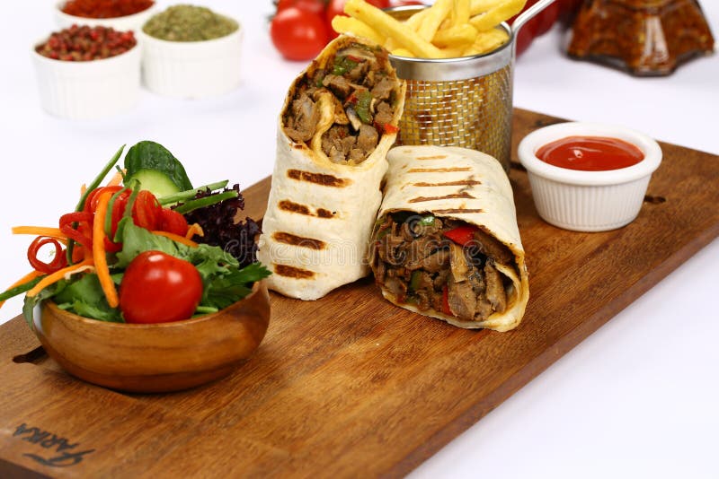 Traditional Turkish Durum, Wrap Stock Image - Image of durum, dish ...