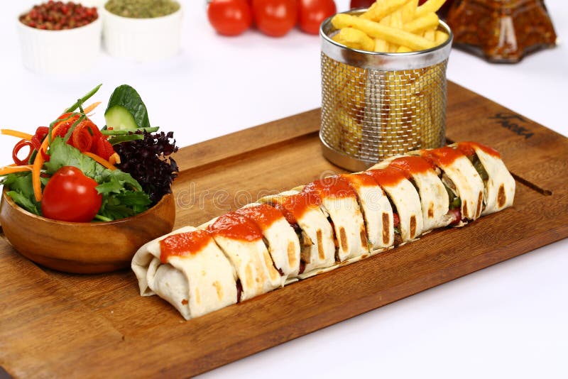 Traditional Turkish Durum, Wrap Stock Image - Image of diet, beige ...