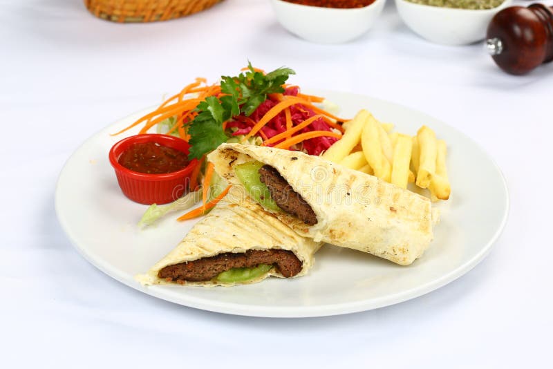 Traditional Turkish Durum, Wrap Stock Photo - Image of herbs, culture ...
