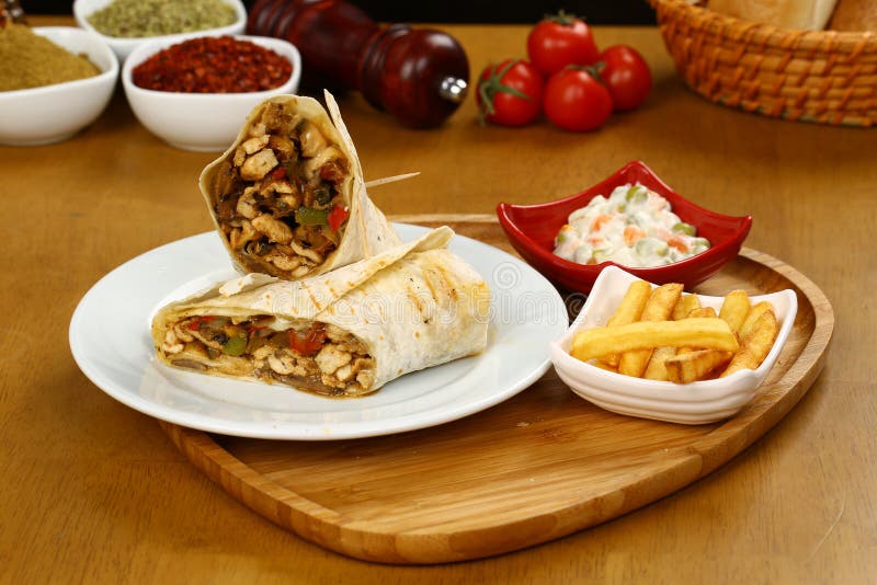 Traditional Turkish Durum, Wrap Stock Image - Image of culture, kafta ...