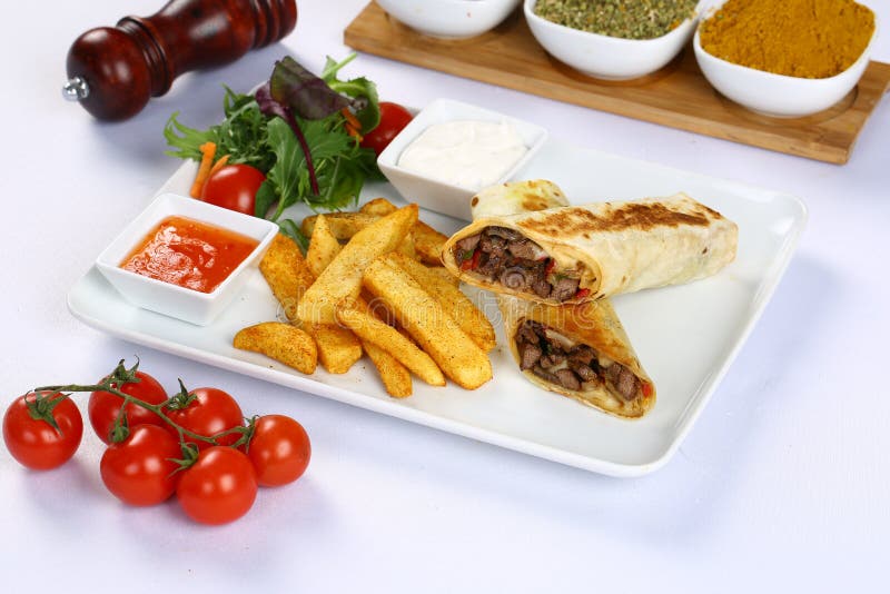 Traditional Turkish Durum, Wrap Stock Photo - Image of kafta, culture ...