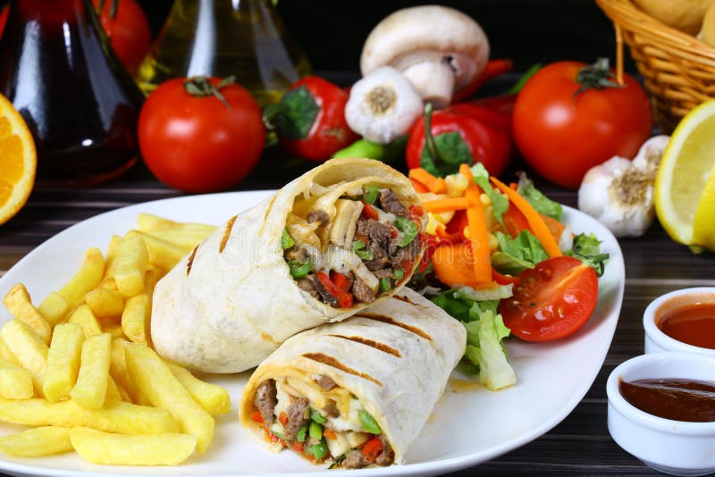 Traditional Turkish Durum, Wrap Stock Photo - Image of kafta, food ...