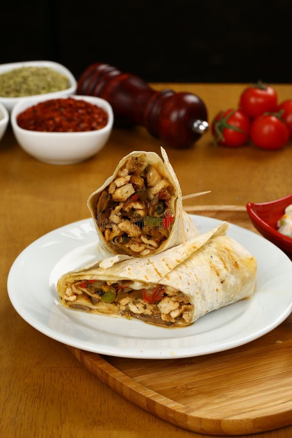Traditional Turkish Durum, Wrap Stock Image - Image of flat, gyros ...