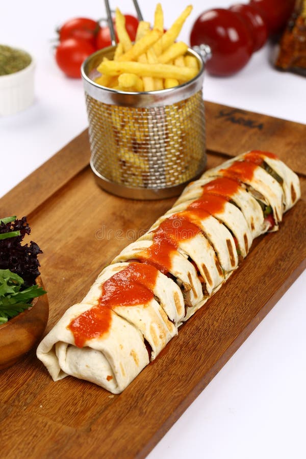 Traditional Turkish Durum, Wrap Stock Image - Image of doner, adana ...