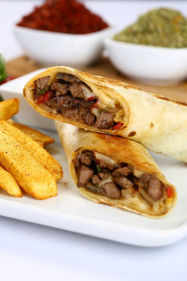 Traditional Turkish Durum, Wrap Stock Image - Image of lamb, dinner ...