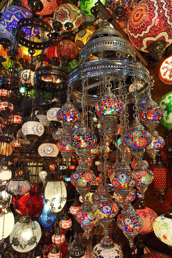 Turkish glass mosaic lamps stock photo. Image of sultan - 14940734