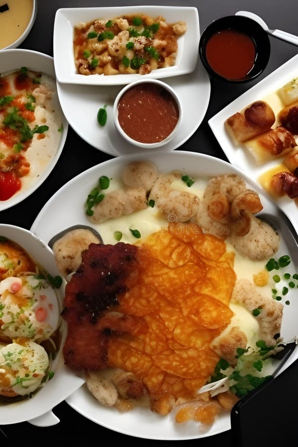 Traditional Turkish and Greek Dinner Appetizer Table. Traditional Assorted Dishes, Top View ...