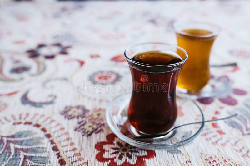 Traditional Turkish Green Tea and Black Tea Stock Photo - Image of ...