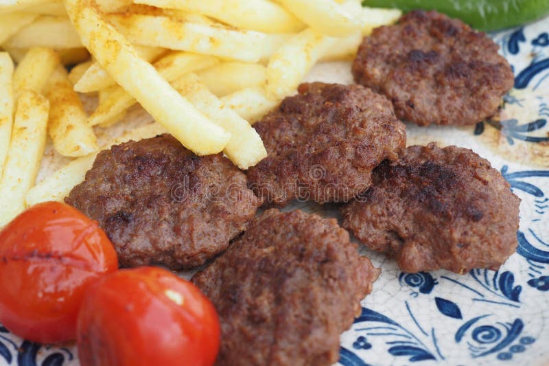 Traditional Turkish Kofte on Plate Stock Photo - Image of turkish ...