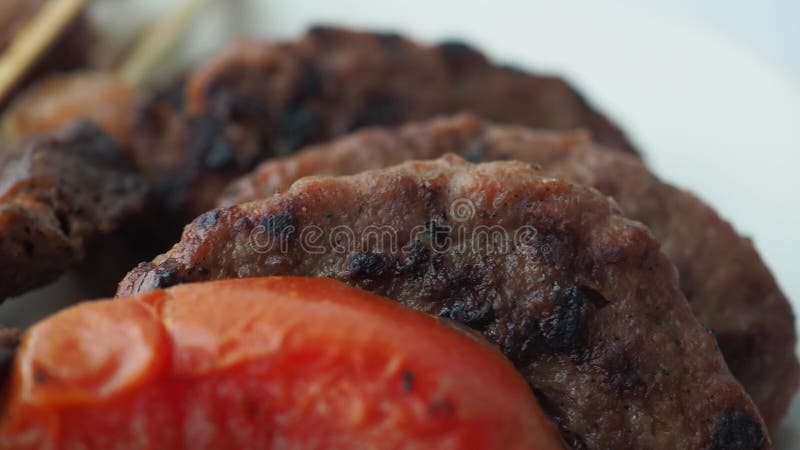 Traditional Turkish Kofte on Plate Stock Footage - Video of delicious ...