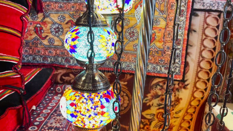 Traditional Turkish Lanterns Colorful Decorate the Interior of the ...