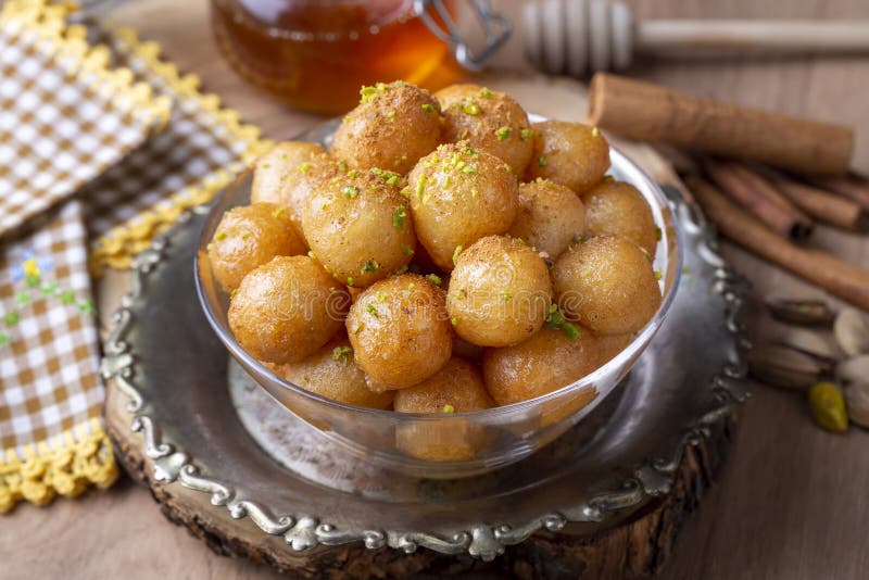 Traditional Turkish Lokma Sweet. Turkish Name Lokma Stock Photo - Image ...