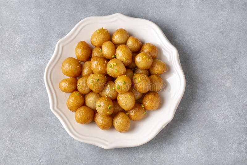 Traditional Turkish Lokma Sweet. Turkish Name; Lokma Stock Photo ...
