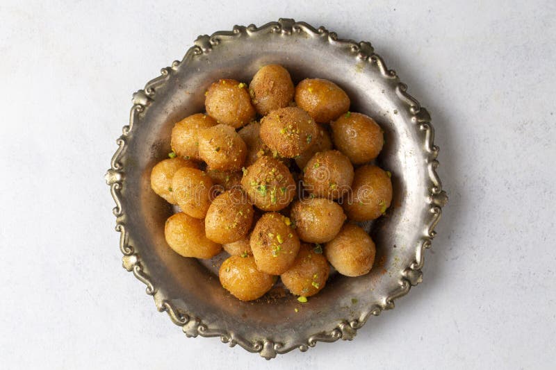 Traditional Turkish Lokma Sweet. Turkish Name Lokma Stock Photo - Image ...