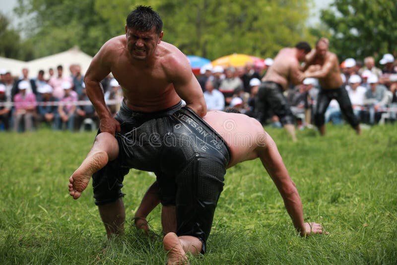 Traditional Turkish Oil Wrestling Editorial Stock Photo - Image of ...