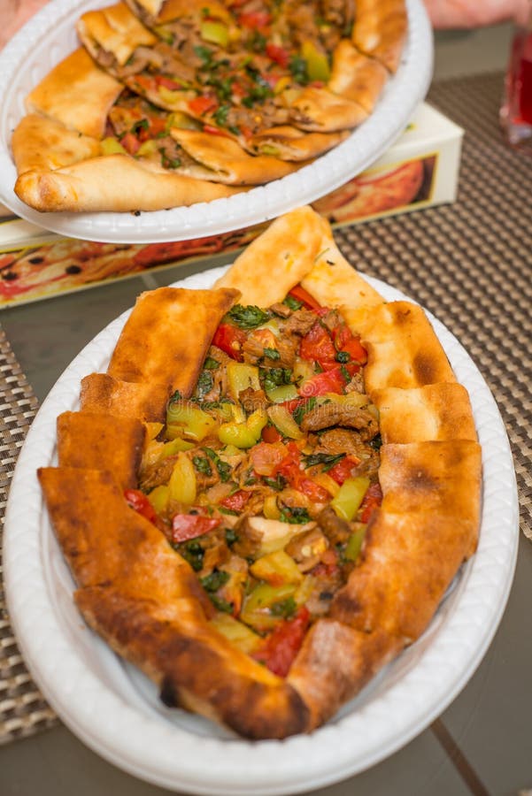 Traditional Turkish Pizza - Pide. Close Up Stock Photo - Image of meal ...