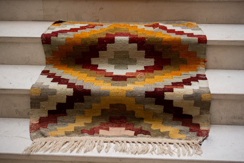 Traditional Turkish Rug Textile with Patterns Stock Photo - Image of ...