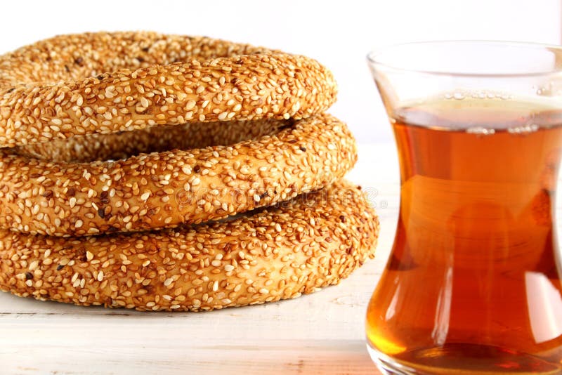 Traditional Turkish simit stock photo. Image of stack - 141068834