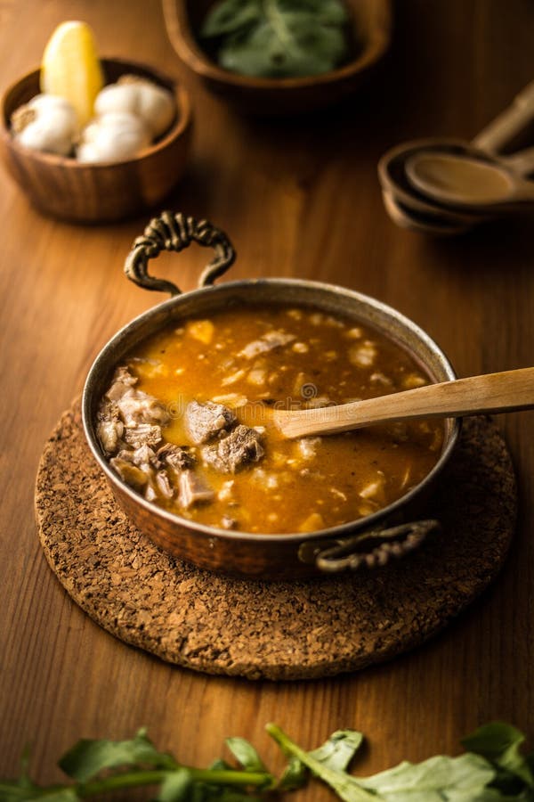 Traditional Turkish Soup Kelle Paca. Stock Image - Image of gourmet ...