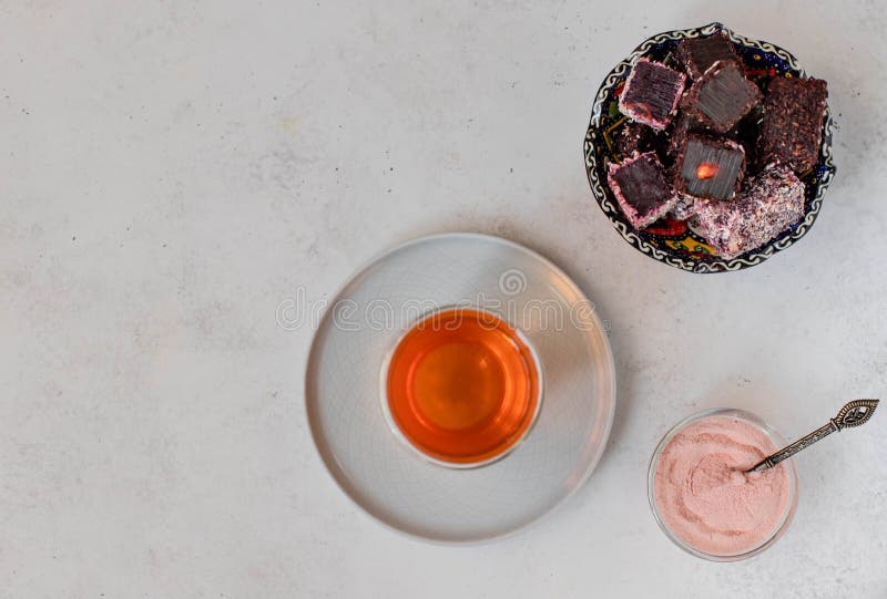 Tea. Sultan Tea. Powdered Turkish Tea. a Multi-colored Powder with a ...