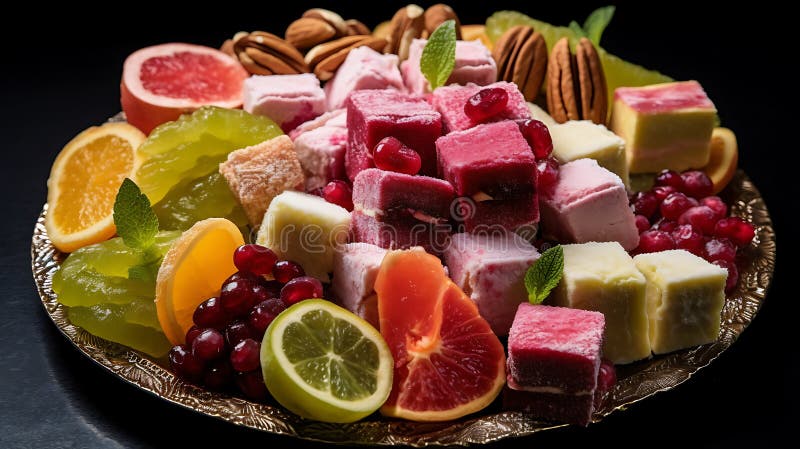 Traditional Turkish Sweets Close-up. Ai Generative Stock Illustration ...