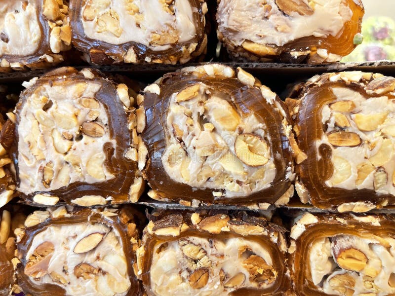 Traditional Turkish Sweets, Slices of Turkish Delight Close Up View ...