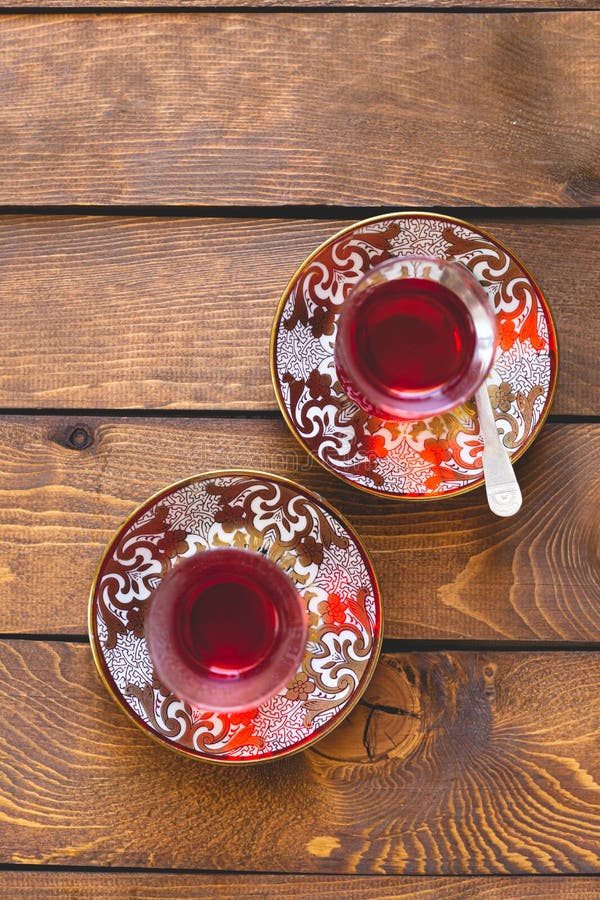 Traditional Turkish Tea in Authentic Glasses Stock Photo - Image of ...