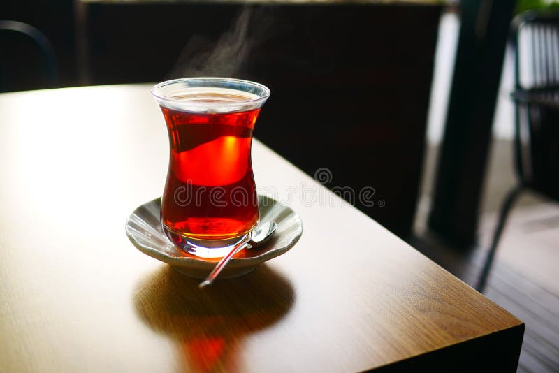 Traditional Turkish Tea on White Table . Stock Image - Image of herbal ...