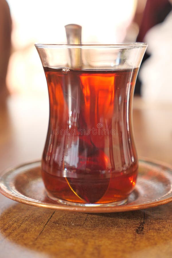 Traditional Turkish Tea on White Table . Stock Photo - Image of turk ...