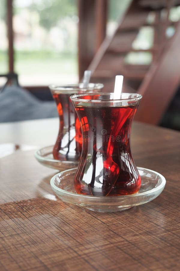Traditional Turkish Tea on White Table . Stock Image - Image of turk ...