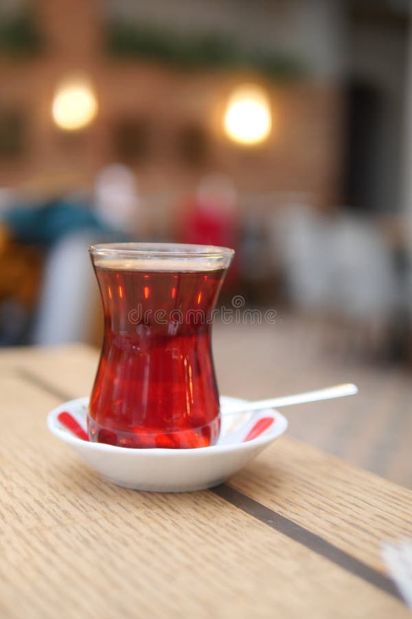 Traditional Turkish Tea on White Table . Stock Image - Image of serve ...