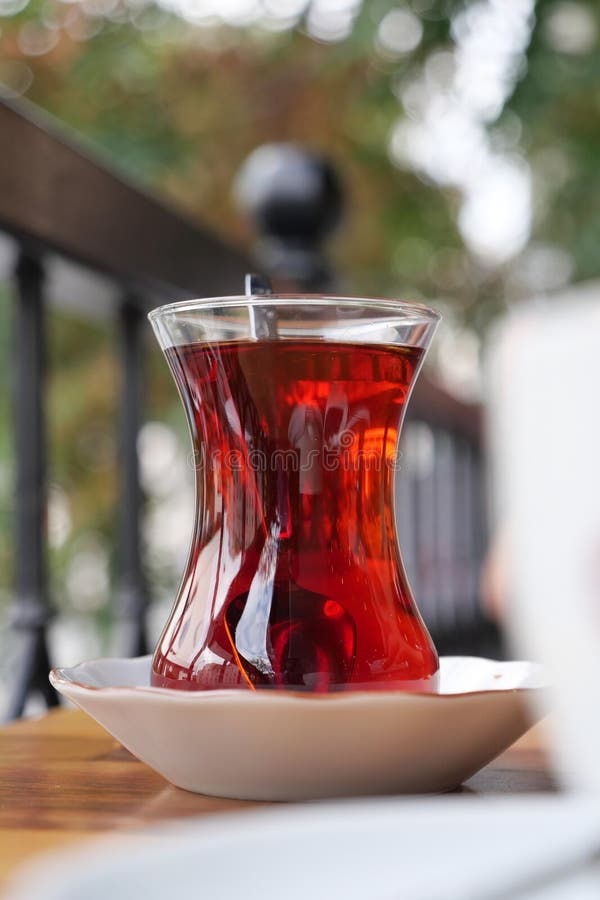 Traditional Turkish Tea on White Table . Stock Image - Image of ...