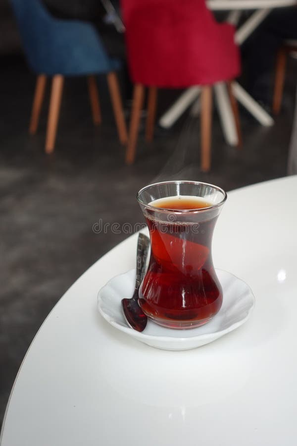 Traditional Turkish Tea on White Table . Stock Photo - Image of ...
