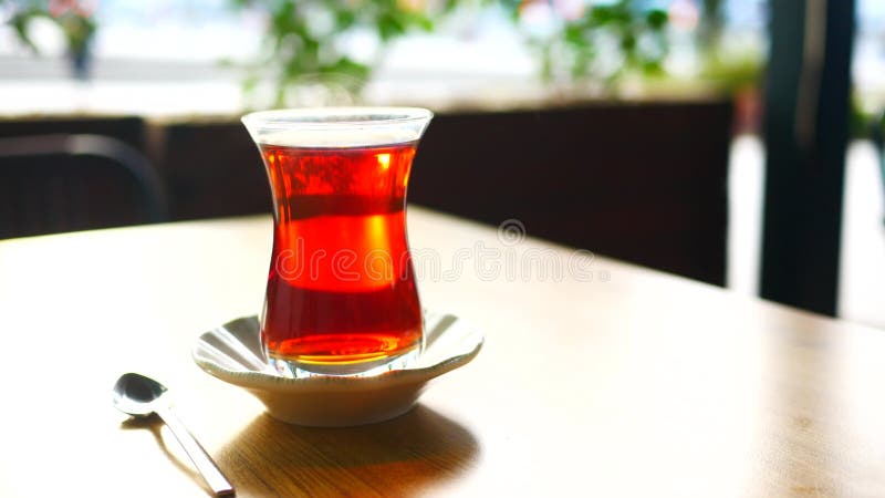 Traditional Turkish Tea on White Table . Stock Video - Video of ...