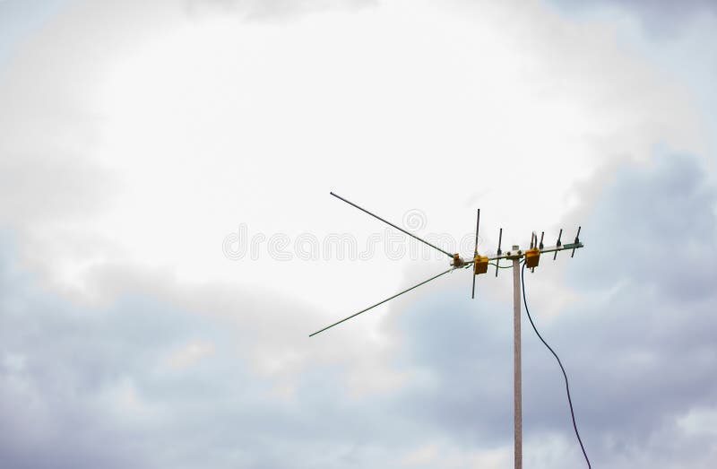 Traditional TV antenna stock photo. Image of equipment - 306160328