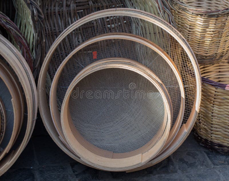 Traditional Type Wooden Sieve Stock Image - Image of separation, wheat ...