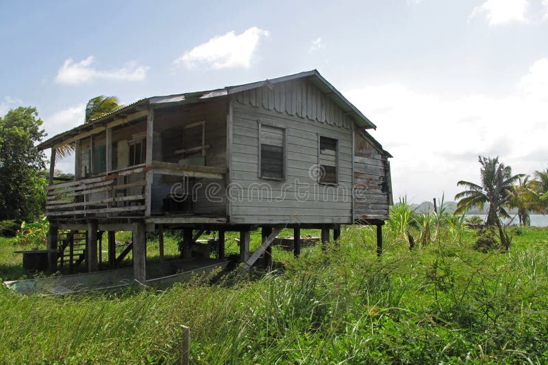 Traditional Typical Carribean House in Belize Stock Image - Image of ...