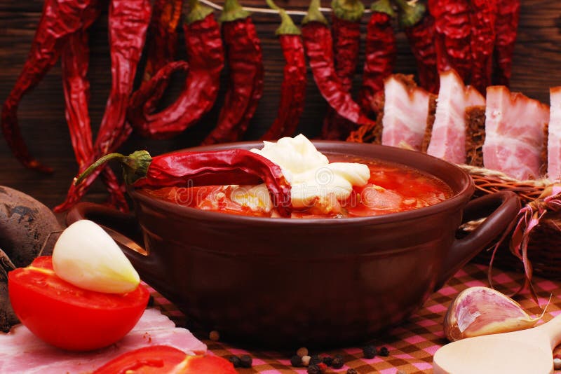 The Traditional Ukrainian Beet Soup Borscht Stock Image Image Of Dish Food 59209803