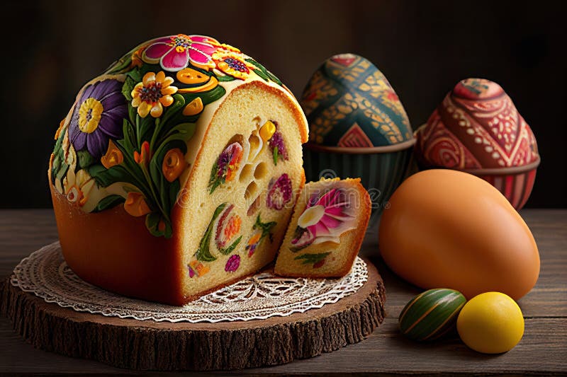 Traditional Ukrainian Sweet Easter Cake - Generative AI Stock ...