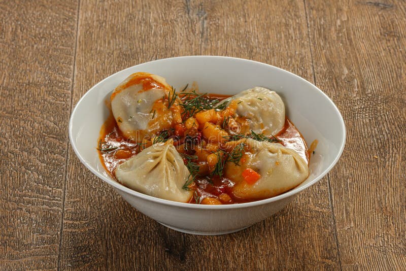 Traditional Uzbek Cuisine - Manti Stock Photo - Image of dumplings ...