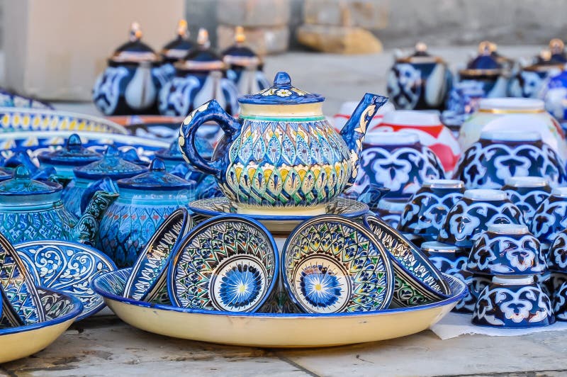 Traditional Uzbek Dishes for Tea Drinking Stock Image - Image of uzbek ...