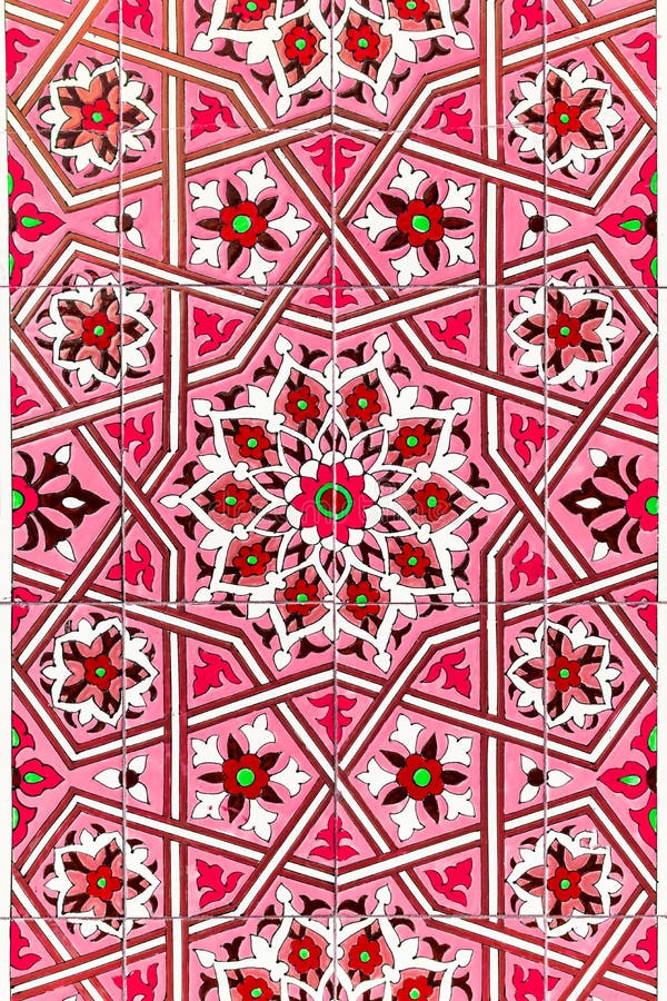 Traditional Uzbek Pattern on the Ceramic Tile on the Wall of the Mosque ...