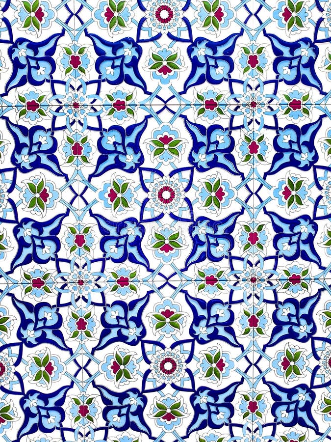 Traditional Uzbek Pattern on Ceramic Tile on Wall of Mosque Seamless ...
