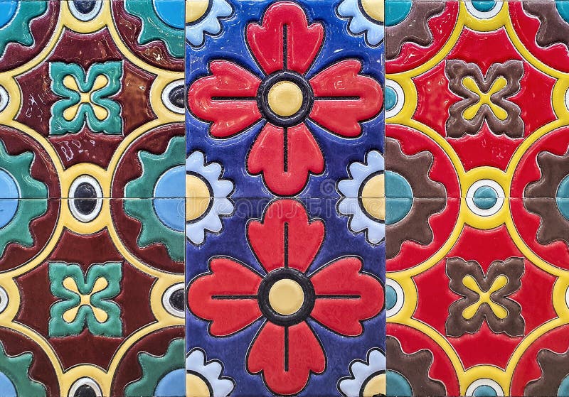 Traditional Uzbek Pattern on Ceramic Tile on Wall of Mosque Seamless ...