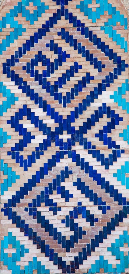 Traditional Uzbek Pattern on the Ceramic Tile on the Wall of the Mosque ...