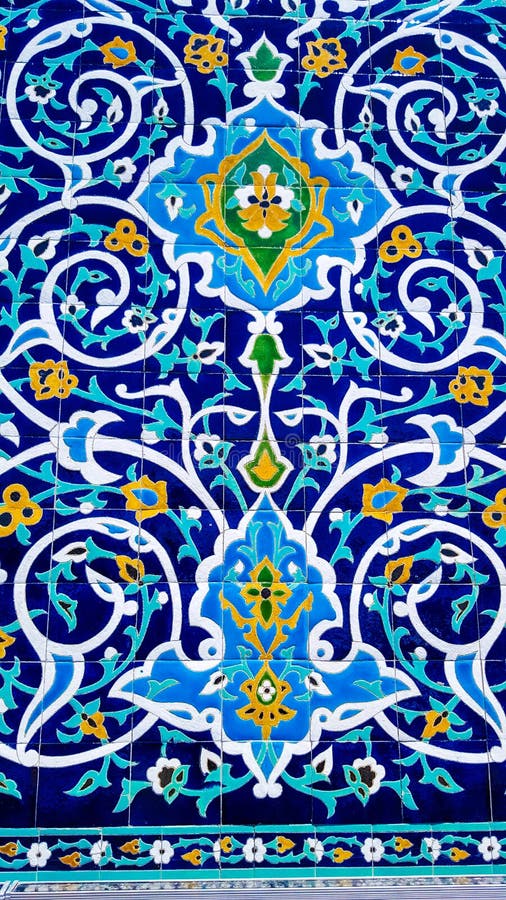 Traditional Uzbek Pattern on the Wall of Mosque Stock Photo - Image of ...
