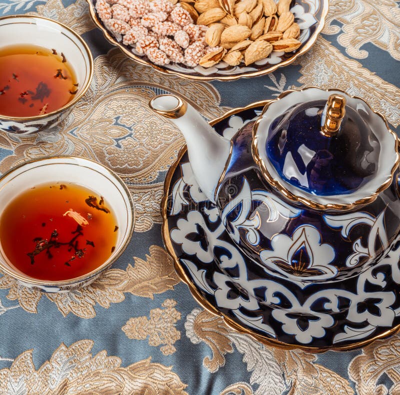 Traditional Uzbek Tea with Nuts Stock Photo - Image of food, drink ...