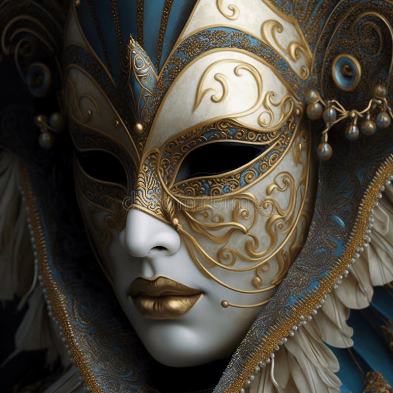 Venetian Carnival Mask, Created with Generative AI Stock Illustration ...